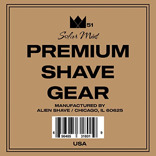 Alien Shave Shaving Soap For Men & Women (Solar Mint). Powered with Coconut Oil and Glycerin. 4.25 oz (1-Pack)
