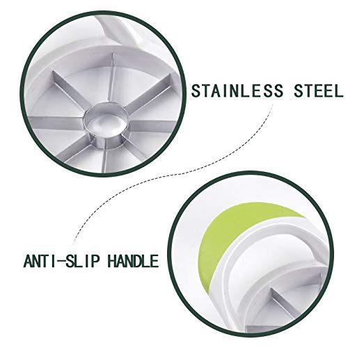 Fruit & Vegetable Corers,Apple Slicer, Stainless Steel Apple Cutter,Divider Up to 4 Inches Apples,Use for Apples, Pears, Potatoes, Onions Cutting,Green