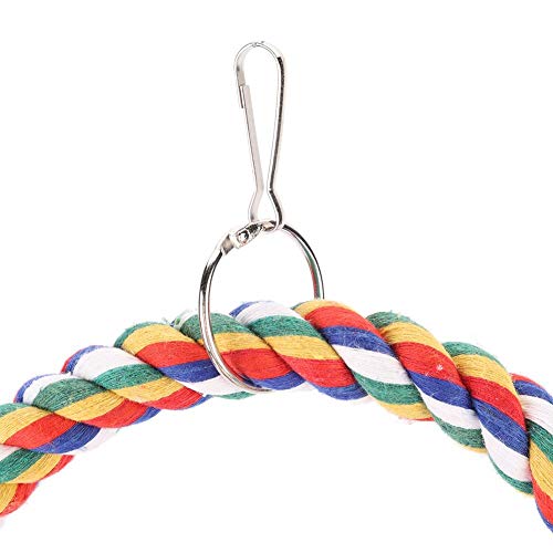 Bird Rope Toy,Round Circle Rings Colorful Cotton Rope Swing Toy Pet Bird Standing Playing Chewing Perches Loop for Parrot Parakeet Bungee Canary Cockatiel Lovebirds
