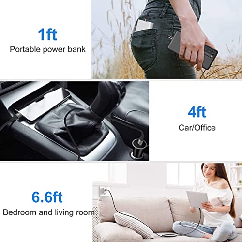 Amaitree USB C Cable, 60W 5Pack(1+4+4+6.6+6.6Ft) 3A Fast Charging Quick Charger Cable, USB Type C 2.0 Cable, Compatible Samsung Galaxy S10/S9/S8 Plus/Note 10/9/8,LG V50/V40/G8/G7 - Black