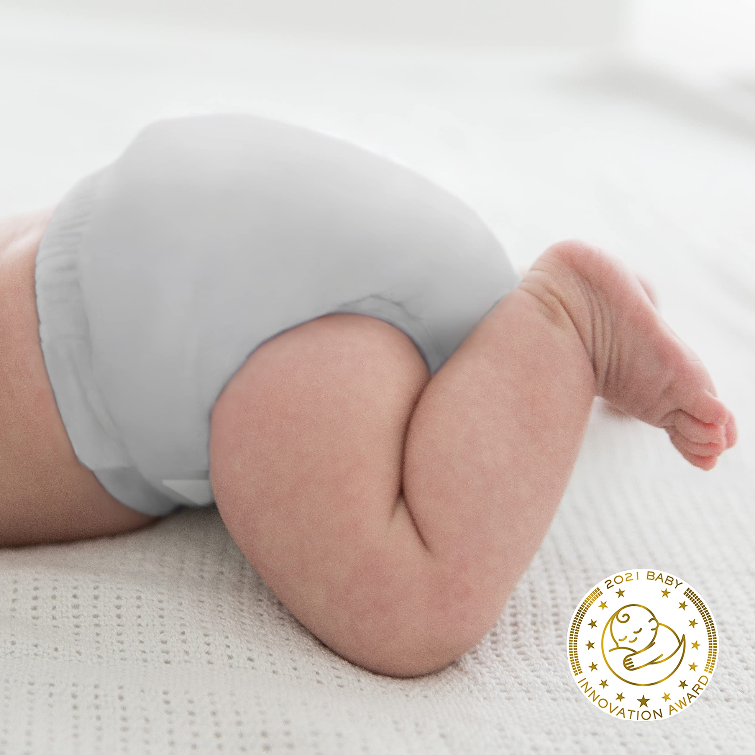 Amazing Baby Hybrid Cloth Diaper Cover/Swim Diaper, Small, Sz 2 (8-15 lbs), Use Boosties Disposable or Reusable Inserts, Gray, SmartNappy Set: Cover + Tri-Fold + Booster Pad