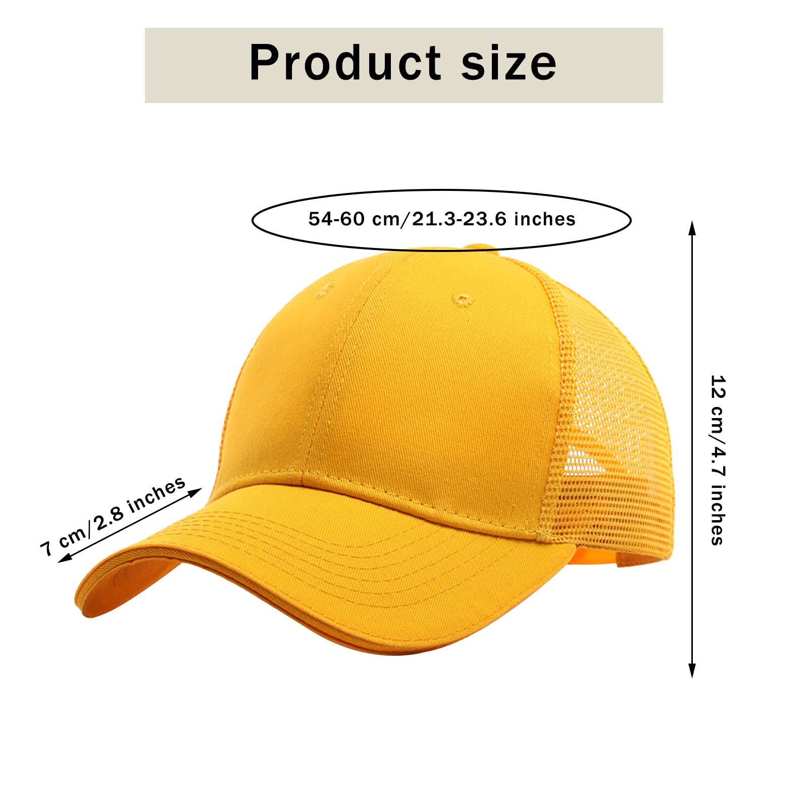 10 Pack Blank Baseball Cap Adjustable Mesh Snapback Trucker Hats Plain Sublimation Hats Sports Golf Sun Hats for Men Women (10 Pack-Black)