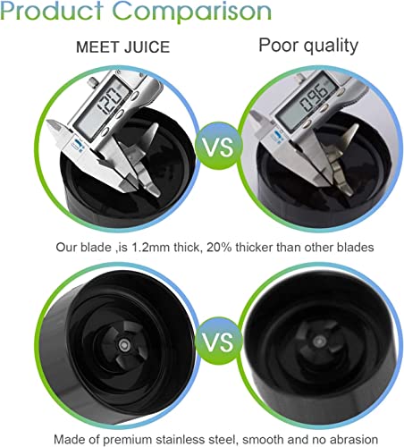 2 Cross Blades with 4 Rubber Gaskets QT Replacement Parts Compatible with 250w Magic Bullet Blender, Juicer and Mixer(Model MB1001)