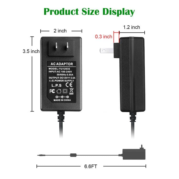 12V 3.5A Power Supply Adapter - LeTaoXing AC 100V-240V Converter DC 12V 2.5A 3A 3.5A(Max) Wall Charger 12V/3.5A for Netgear Nighthawk Router Devices R6700 R6900 R7500 C6900 C7000 (6.6FT Cord)
