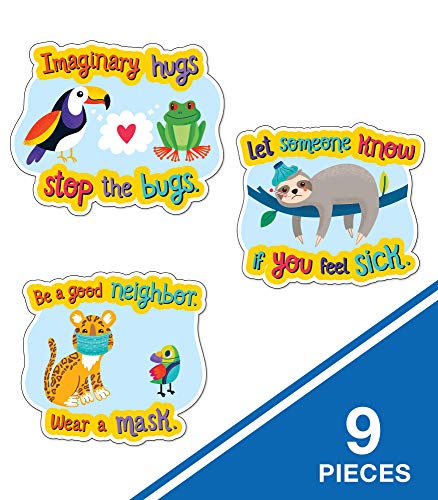 Carson-Dellosa One World Social Distancing Germ Busters Bulletin Board Set, Carson Dellosa Classroom Decorations, 9 Pieces (110512)