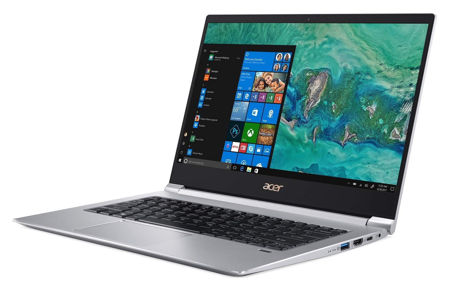 Acer Swift 3 SF314-55G-78U1 Laptop, 8th Gen Intel Core i7-8565U, NVIDIA GeForce MX150, 14 Full HD, 8GB DDR4, 256GB PCIe SSD, Gigabit WiFi, Back-lit Keyboard, Windows 10 (Renewed)