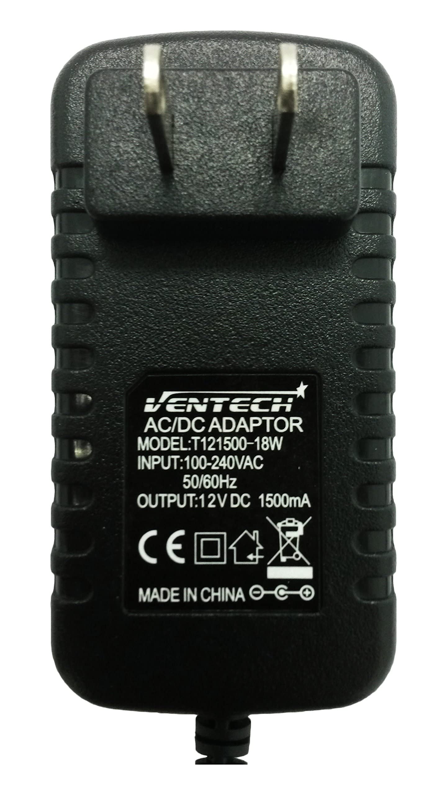 12V 1.5A Power Supply Adapter 100-240V AC to DC 12V Transformers, Switching Power Supply for 12V 3528/5050 LED Strip Lights 18W More Than Regular 12 Volt 1Amp 1a 2.1mm X 5.5mm Security CCTV VENTCH