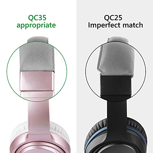Geekria Protein Leather Headband Pad Compatible with Bose QuietComfort 35 ii Gaming, QC35 II, QC35, QuietComfort SE, QCSE Headphone Replacement Headband/Replacement Pad Repair Parts (Grey)