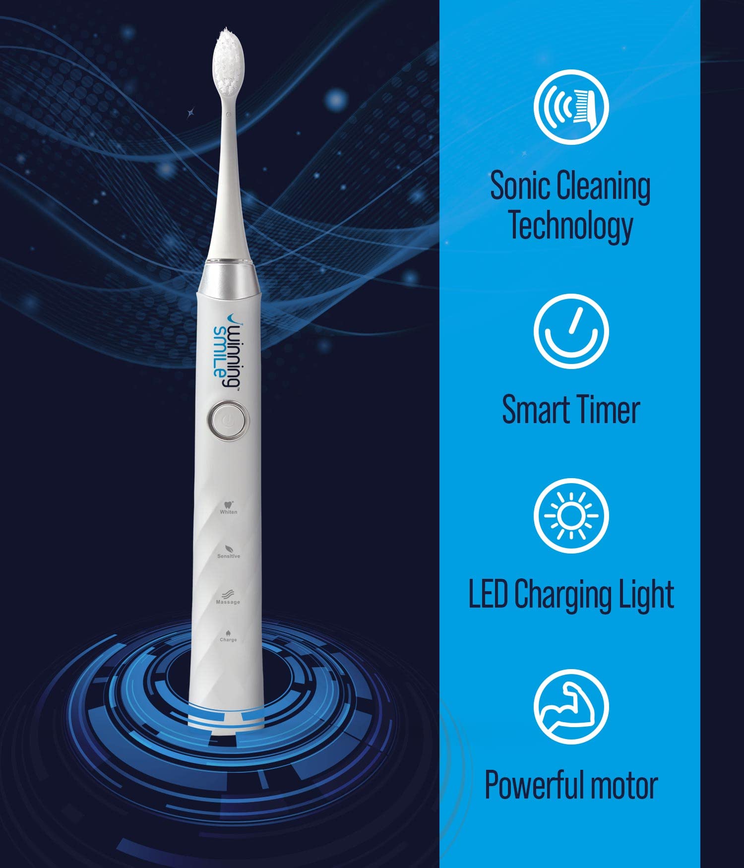 Winning Smile Electric Toothbrush Dental Kit for Adults - Best Sonic Power Cleaning Technology - Rechargeable Electronic Toothbrushes