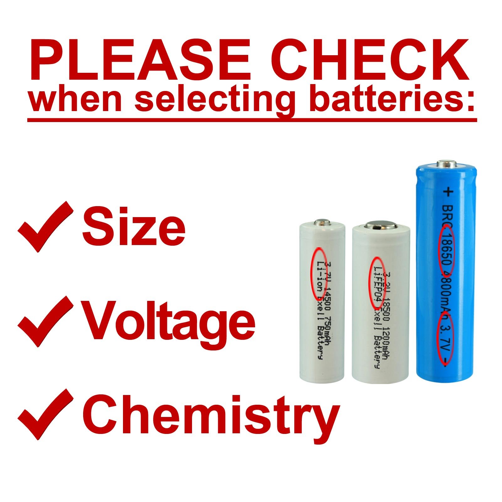 4pc Exell Battery Li-FePO4 Size 18500 Rechargeable Battery 3.2V 800mAh
