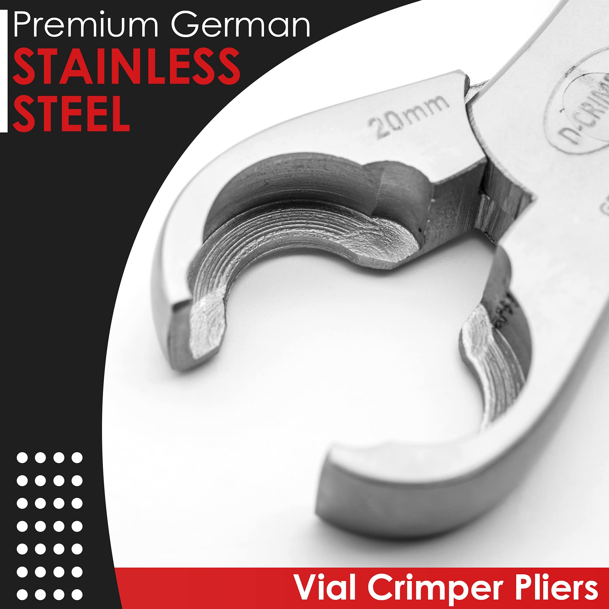 Scientific Labwares Vial Decapper and Crimper Pliers Set- Perfect for Decapping and Sealing 11mm and 20mm Vials and Bottles (13mm/20mm Decapper, 20mm Crimper)