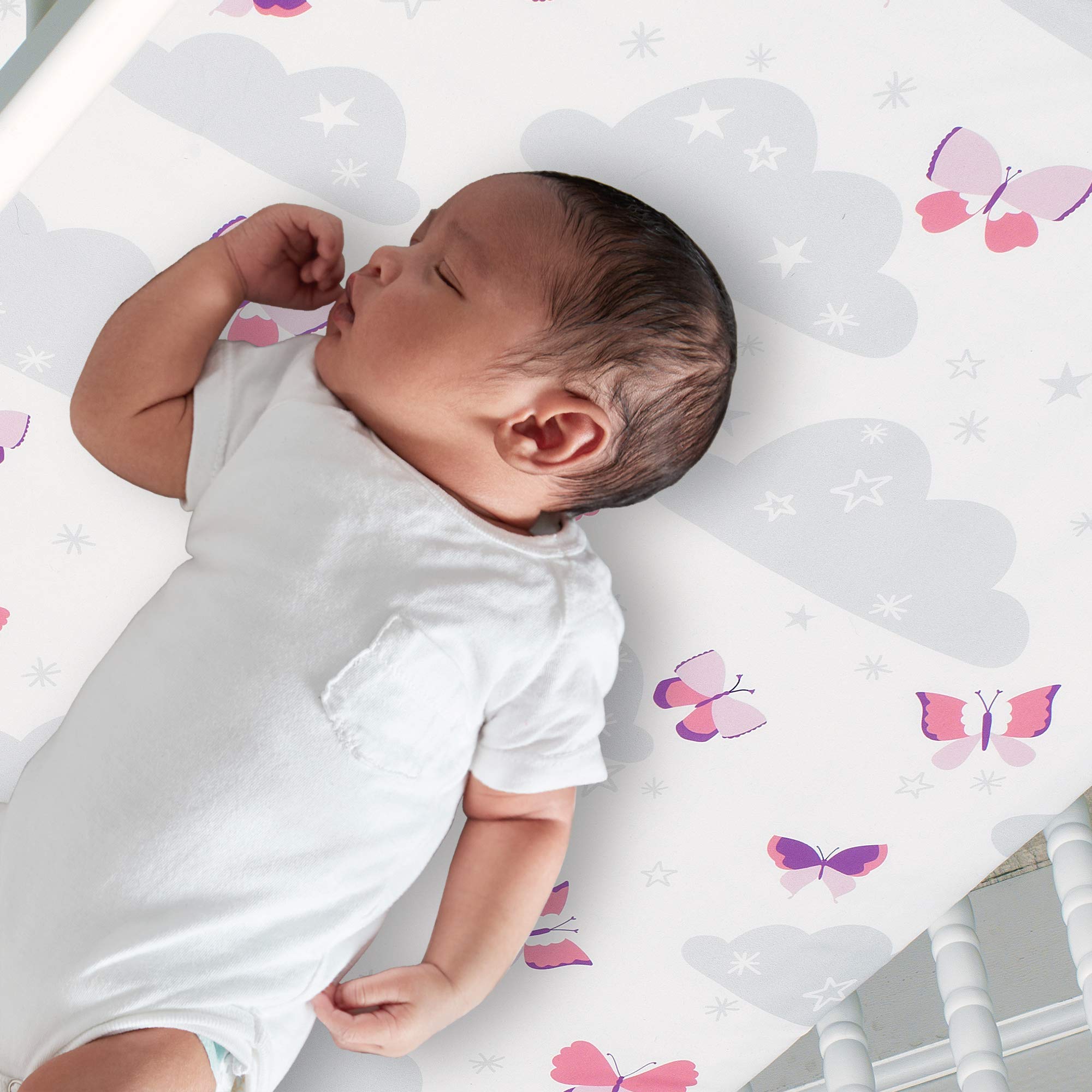 Bedtime Originals Butterfly Kisses Fitted Crib Sheet, Multicolor