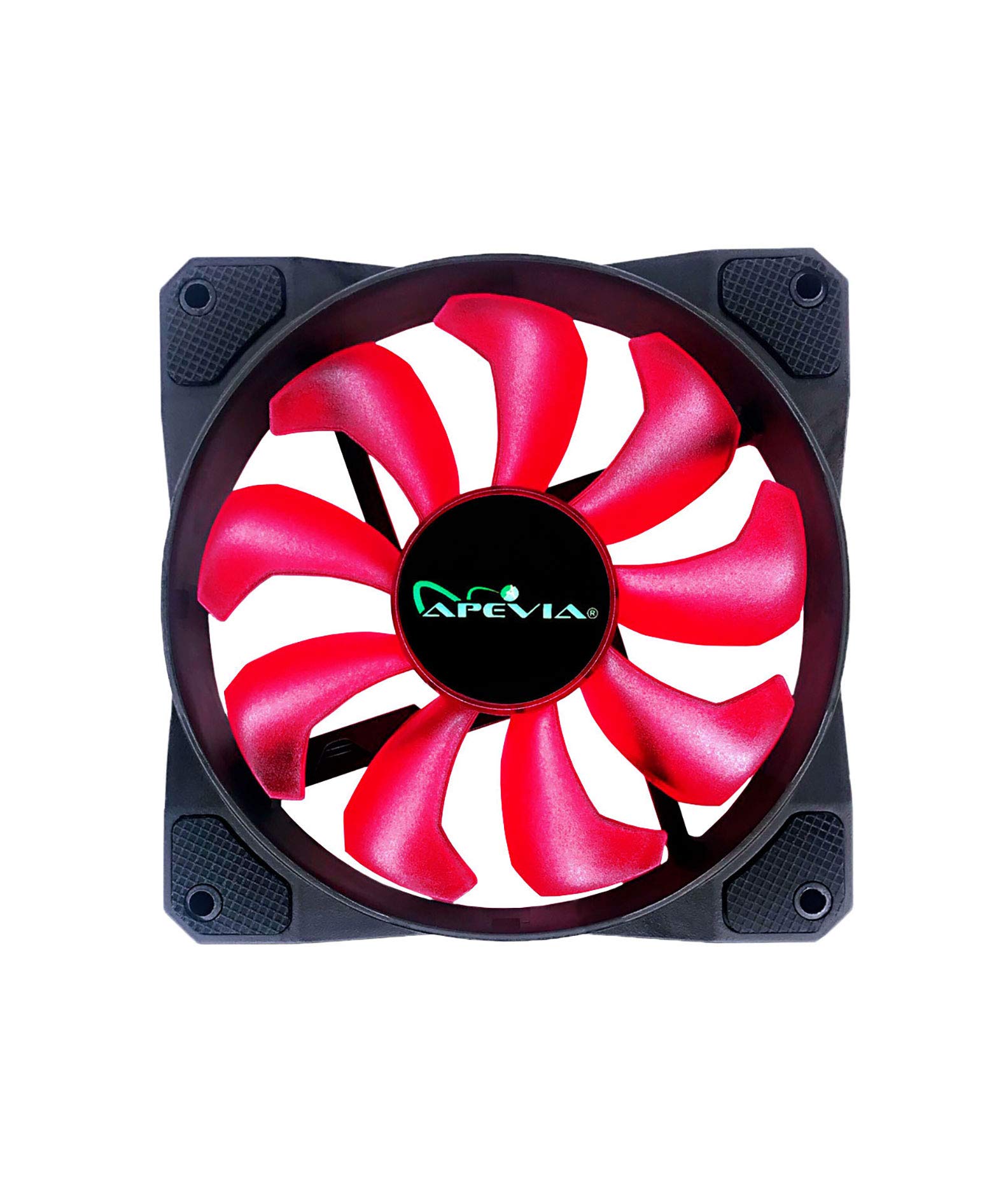 APEVIA CO1012L-RD Cosmos 120mm Red LED Ultra Silent Case Fan w/ 16 LEDs & Anti-Vibration Rubber Pads (10 Pk)