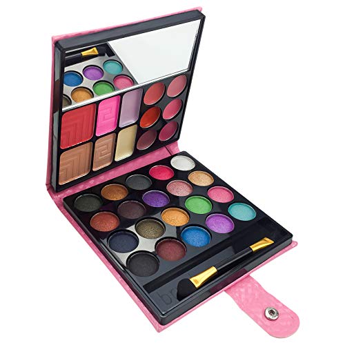 All in One Makeup Kit,Beauty Book Makeup Set With Eyeshadow Palette Lip Glosses Blushers Powder Concealer Mirror Brush,Professional Makeup Kit Set Gift for Women Girls,Beginners,Teens,32 Colors(Pink)