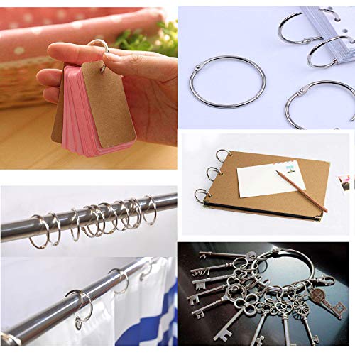 2 Inch(25 Pack)Book Binder Rings, Office Loose Leaf Ring, Nickel Plated Steel Binder Rings, Keychain Key Rings, Metal Book Rings, Silver