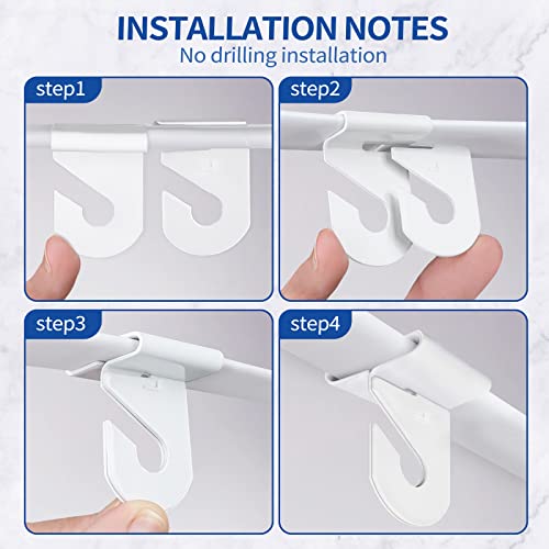 10 Pairs Drop Ceiling Hooks for Hanging,Suspended Track Ceiling Hanging Hooks,White Ceiling Tile Hooks,Classroom Ceiling Hooks,Hold up to 20 lbs, 1" W x 1½" H