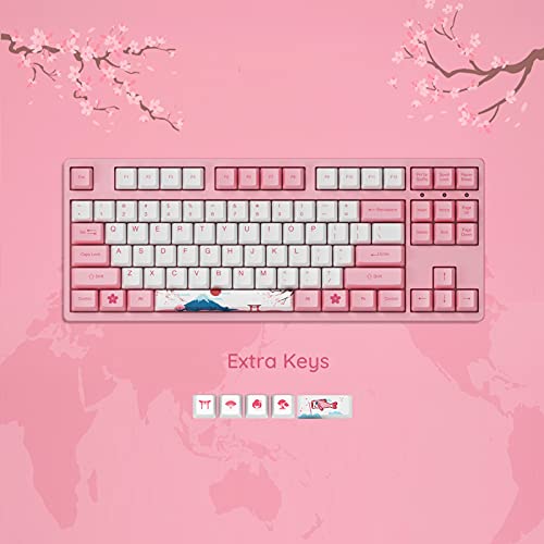 Akko TKL Wired Gaming Mechanical Keyboard, Programmable with OEM Profiled PBT Dye-Sub Keycaps and N-Key Rollover, 3087 Tokyo 87-Key Pink Keyboard for PC/Laptop/Mac (Akko 2nd Gen Orange Tactile Switch)