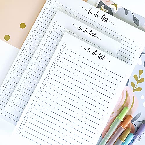 321Done To Do List Notepad 5.5x8.5, Simple Checklist, Made in USA, Cute Modern Design for Organizing, Planning, 50 Sheets, College Ruled, Thick Heavy Paper