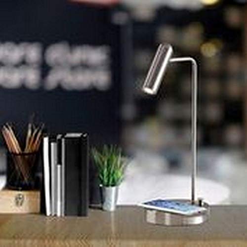 Adesso 3162-22 Kaye LED Desk Lamp Wireless Charging, 7W LED, 5W QI, USB Port, Indoor Lighting Lamps
