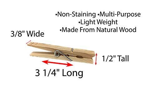 Nickanny's Cotton Apron, Clothesline, and Natural Heavy Duty Wood Clothespins w/Metal Spring Set (Apron Pins)