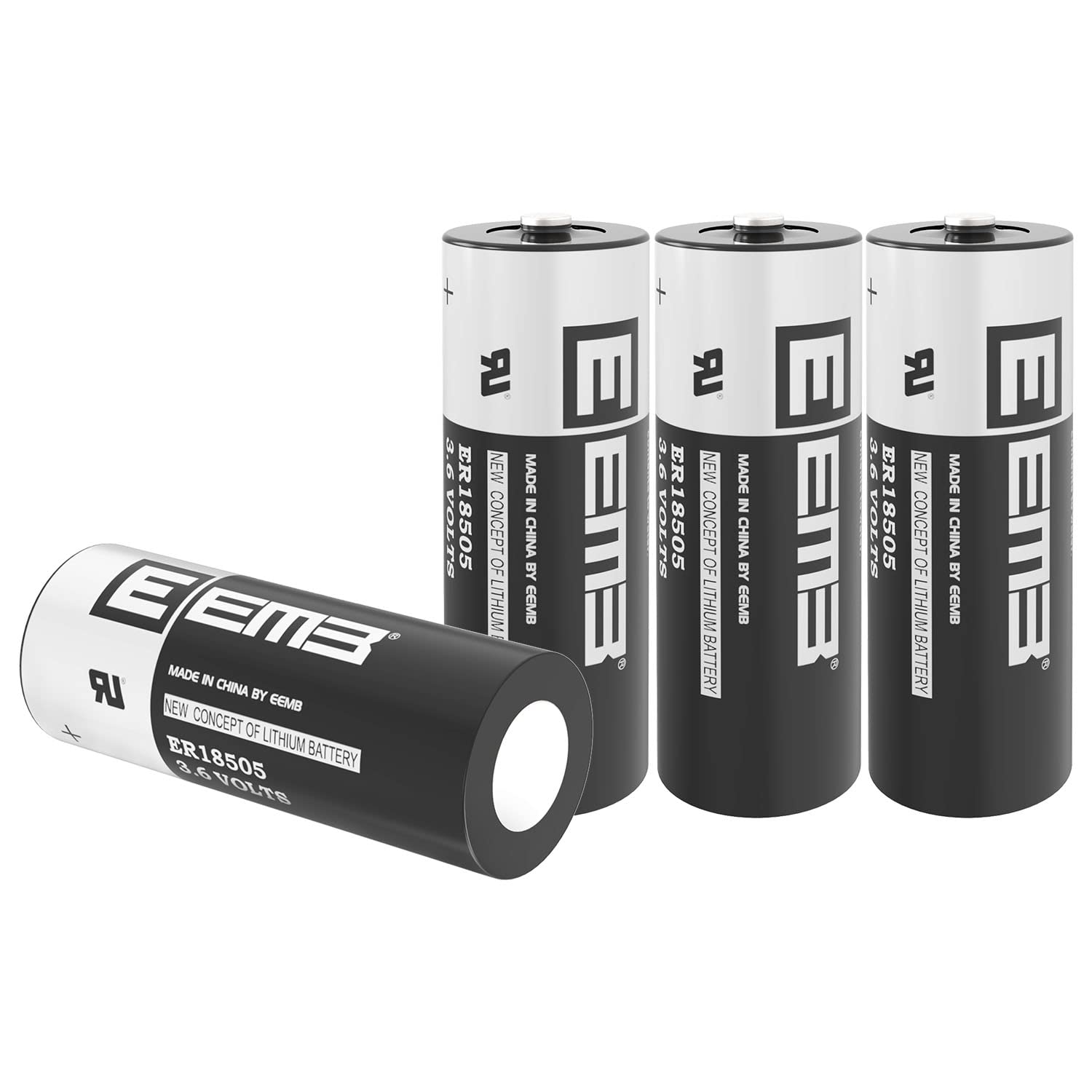 4X EEMB ER18505 Nonrechargeable 3.6V Lithium Battery Li-SOCL₂ 4100mAh High Capacity UL Certified Single-Use 3.6V Lithium Thionyl Chloride Battery DO NOT Charge Battery