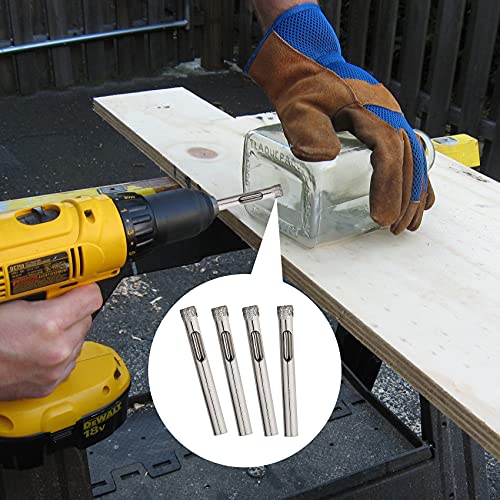 10 Pack Diamond Drill Bit Set, 6mm (1/4inch) Small Diamond Hole Saw Kit for Glass, Ceramics, Porcelain, Ceramic Tile, Marble