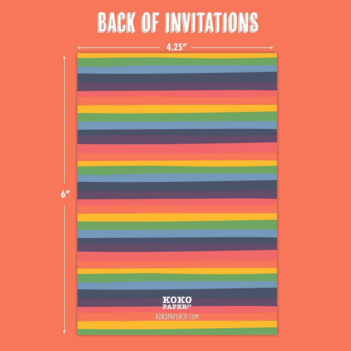 Koko Paper Co Rainbow Baby Shower Invitations and Diaper Raffle Tickets | 25 Fill-in Invitations, 25 Bright White Envelopes and 25 Diaper Raffle Tickets | 75 pcs Total | Printed on Heavy Card Stock.