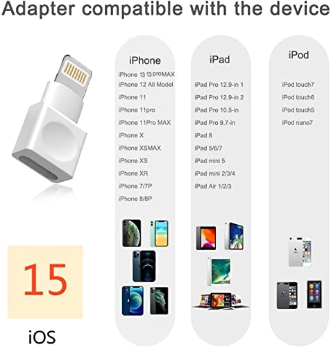 2 Pack [Apple MFI Certified ] Lightning Extender Adapter, iPhone Charger Extension Cable Female to Male Dock Extender for iPhone 13 12 11 X XS XR 8 7 6 5 iPad Charging Audio Video Data Transfer