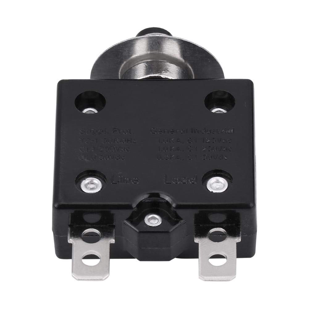 5 A / 8 A / 10 A / 15 A / 18 A / 20 A / 30 A Thermal Switch Reset, Current Overload Device Circuit Breaker Manual Reset Circuit Breaker Overcurrent Protector(5A)