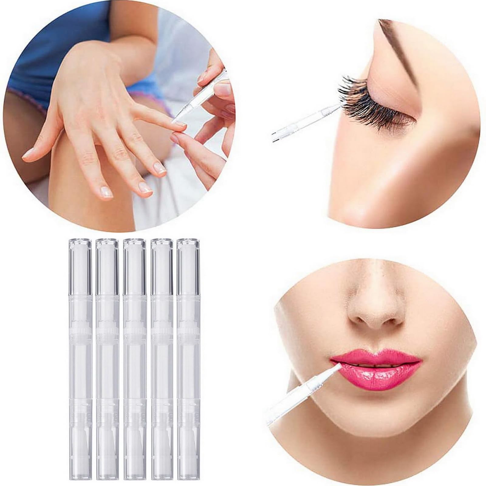 AyeVision SUEIANNMN 20Pcs Transparent Twist Pens,3ml Nail Twist Pens Empty Transparent Nail Oil Pen with Brush Empty Cuticle Oil Pen Cosmetic Container Pen for Lip Gloss Eyelash Growth Liquid