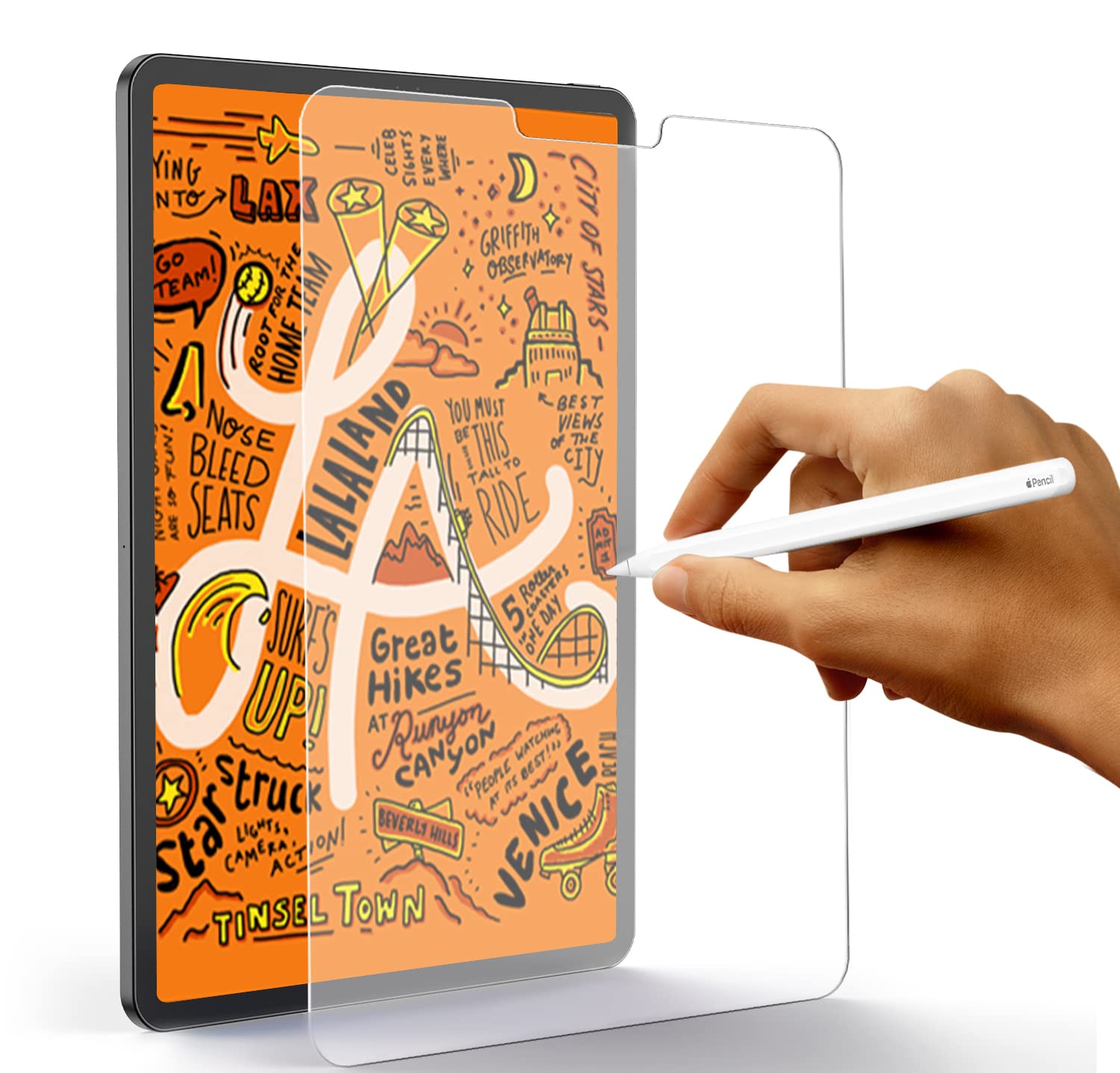 amFilm PAPERed Glass Screen Protector compatible with iPad Pro 11 (2021), iPad Pro 11 (2019), iPad Air 4 (2020), 9H Paper-Matte Finish, Face ID, Apple Pencil 2nd Compatible, Tempered Glass, 1 Pack