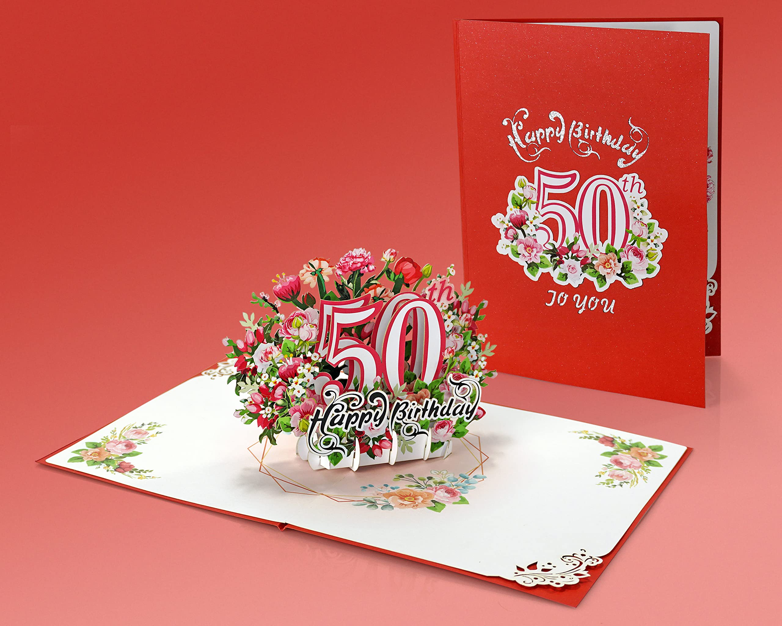 CUTPOPUP Birthday Card Pop Up, Mother's Day, 3D Greeting Card (50th Happy Birthday)