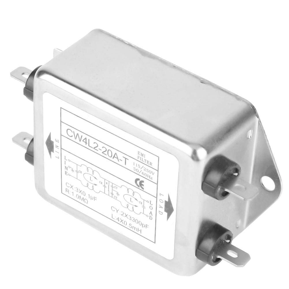 115V/250V Power Line Filter,20A 50/60Hz Power Filter Terminal Power Wire Filter,Power Line EMI Filter Terminal Power Filter Module