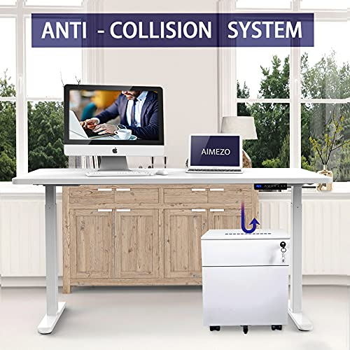 AIMEZO Dual Motor Electric Standing Desk Base Adjustable Desk Frame with 4 Programmable Memory Sit Stand Desk for Home Office