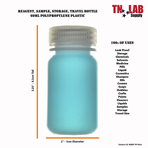 TN LAB Reagent Storage Sample Polypropylene Bottles 60ml (12)
