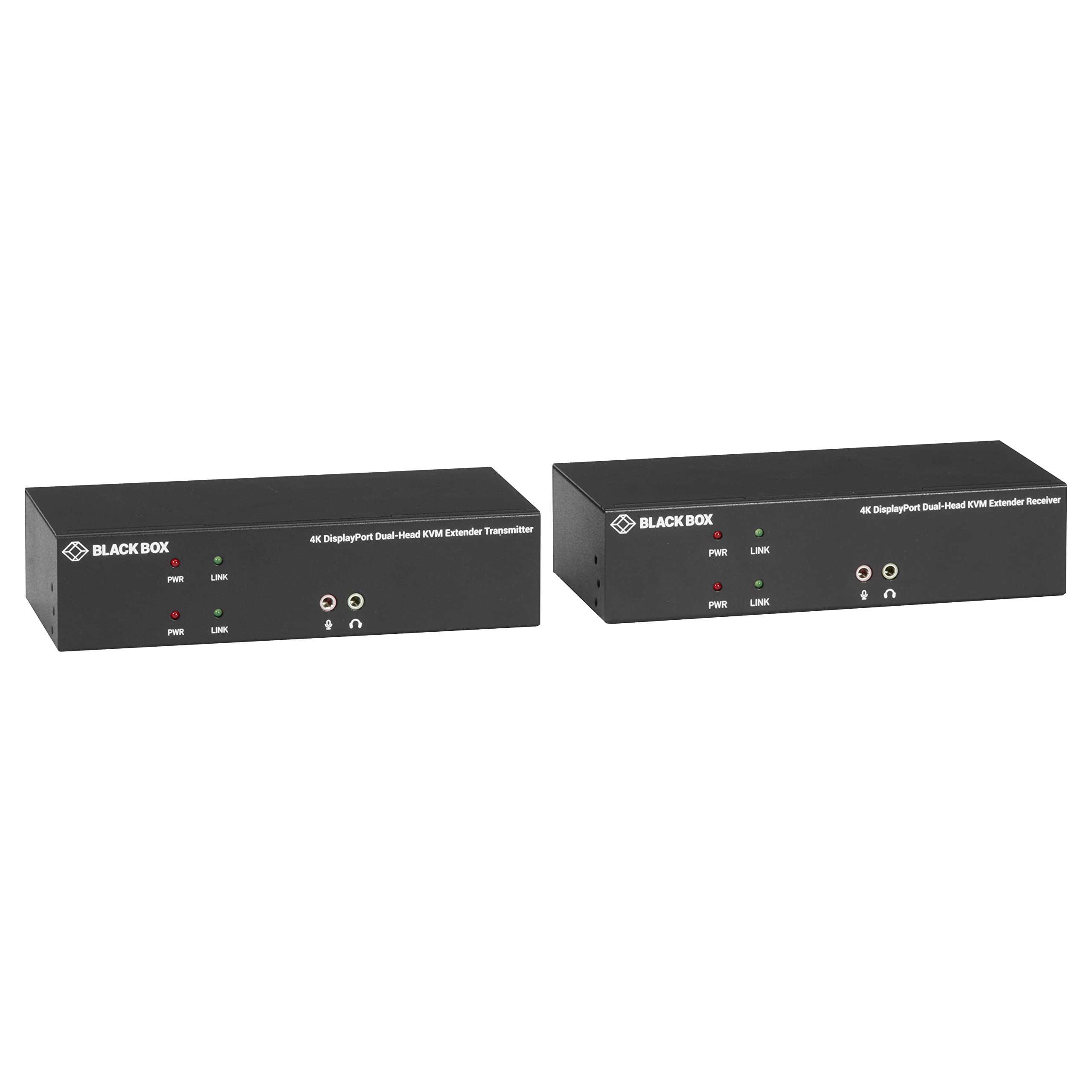 Black Box KVXLCDPF-200 KVM Extender Over Fiber - 4K, Dual-Head, DISPLAYPORT, USB 2.0, Serial, Audio, LO