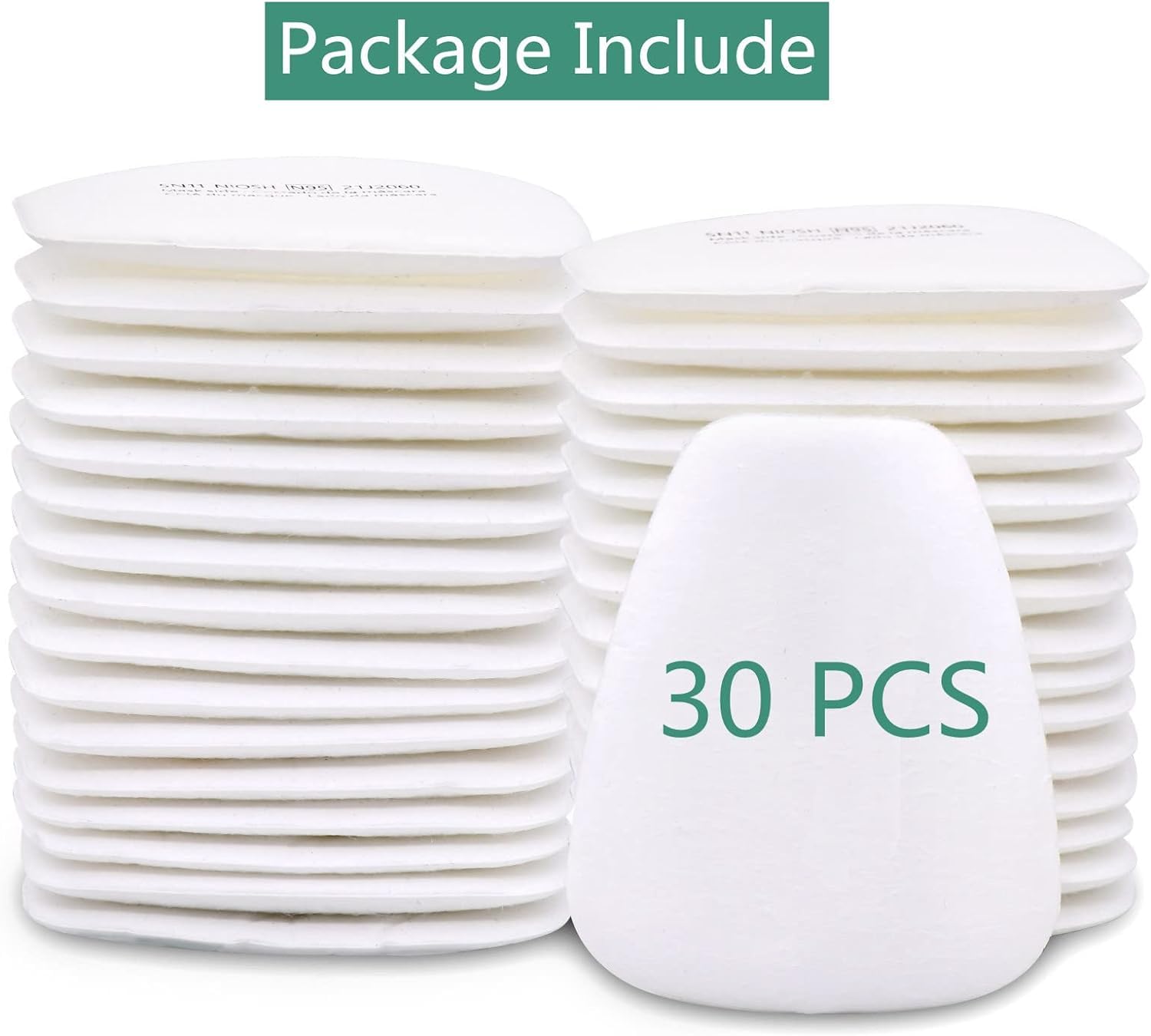 30PCS Filter Cotton of Respirator - Spray Paint Dust-Proof Anti-Particles for 6200, 6800, 7502 Series Gas Respirator (5N11)