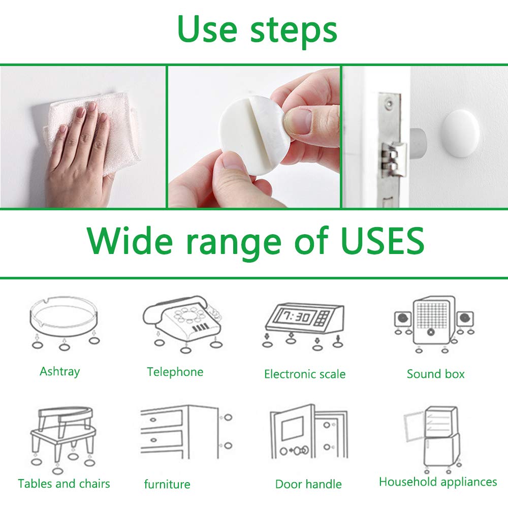 10 PCS 1.57 Inch Door Handle Bumper, findTop Door Stopper Wall,Silicone Wall Protector, Door Knob Guard for Protecting Wall, Doorknobs, Refrigerator Door, Cabinets(White & Gray)