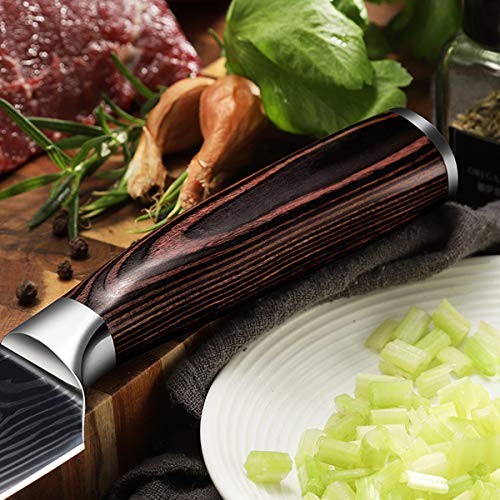 8 Inch Professional Damascus Chefs Knife,Pro Kitchen Knife, German High Carbon Stainless Steel Knife with Ergonomic Handle(8-Inch)