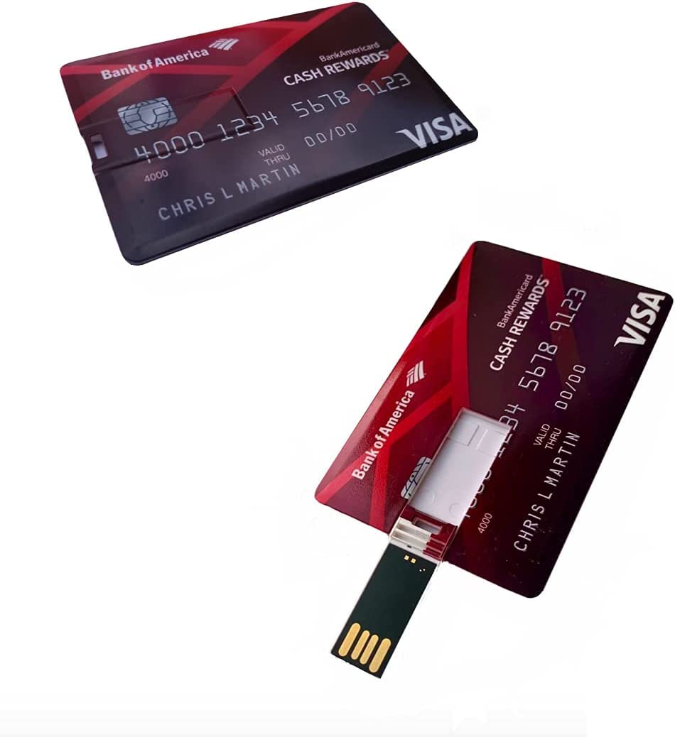 128 GB High Speed USB 2.0 Flash Drive Credit Card Design Thumb Drive Memory Stick Waterproof Accessories (Red)