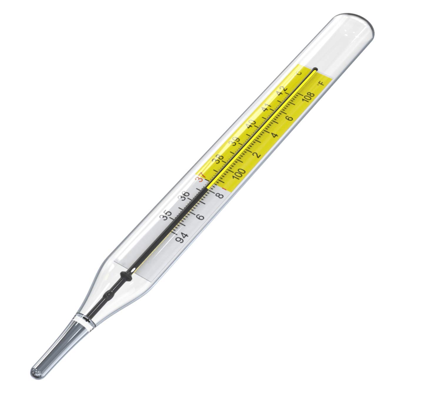 5 pcs Glass Thermometer Mercury Free Clinic Thermometer Traditional Thermometer Dual Scale Mercury Free C&F 5PK