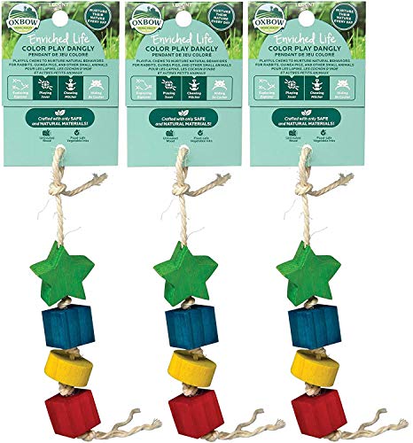 Oxbow Animal Health 3 Pack of Enriched Life Color Play Dangly Small Pet Chew Toys