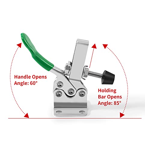 10 pack Hold Down Toggle Clamps Latch Antislip Red 201B Hand Tool 200Lbs Holding Capacity Antislip Horizontal Quick Release Heavy Duty Toggle Clamp Tool (201B 10pcs Green)