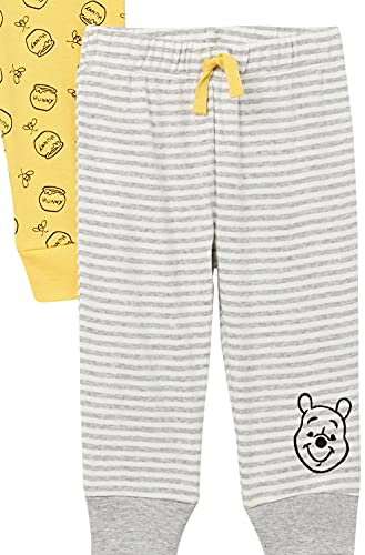 Amazon Essentials Disney | Marvel | Star Wars Baby Boys' Pants, Pack of 4, Winnie the Pooh Oh Bother!, 3-6 Months