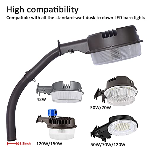 Paktonvo Mounting Arm,Sturdy Mounting Arm Suitable Use for 40W/50W/70W/80W/100W/120W Dusk to Dawn Led Barn Light Area Light Outdoor Yard Light