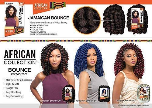 6 Packs Deal!!! JAMAICAN BOUNCE 26" - Sensationnel African Collection Crochet Braid (6-PACK, 1B Off Black)