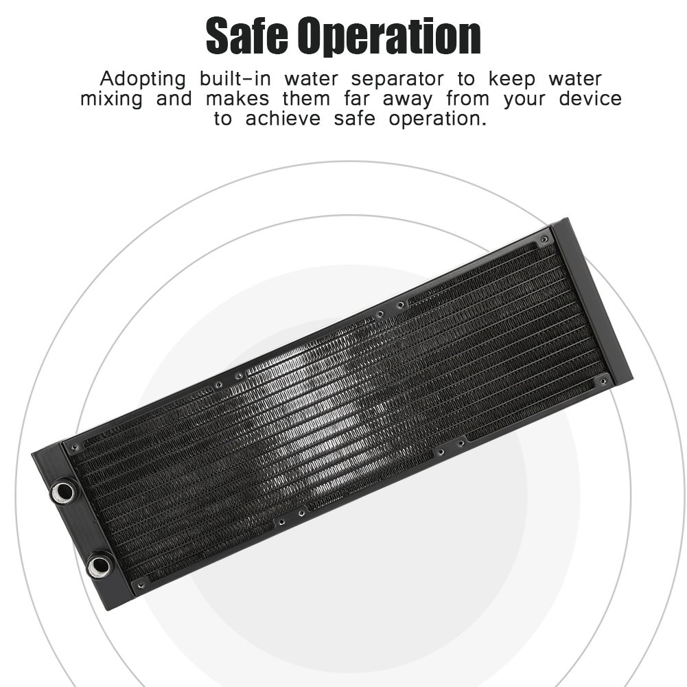 12 Tubes PC Heat Exchanger,Aluminium G1/4 Thread Heat Exchanger Radiator,Water Separator Water Cooler,for PC CPU Computer Water Cool System(360mm)