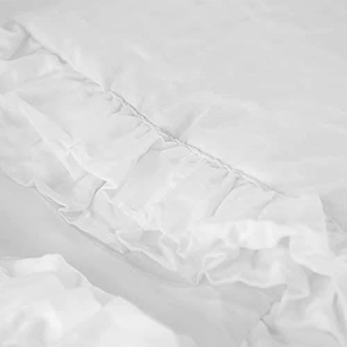 Sahaler Blush Coral Pink Ruffle Crib Quilt Baby Girl Bedding Blanket Comforter Nursery Boys Girls Quilt (White Ruffle Blanket)