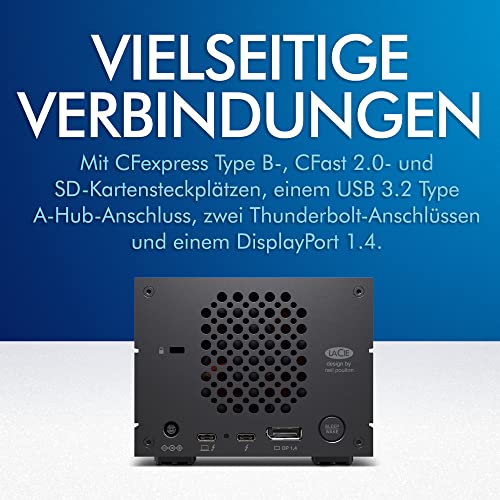 LaCie 2big Dock RAID 16TB External HDD - Thunderbolt and USB4 Compatibility, Data Recovery (STLG16000400)