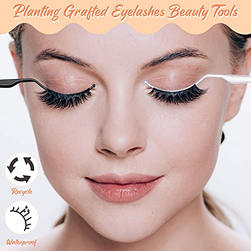 30 Pieces False Eyelashes Display Stick False Eyelashes Applicator Tool False Eyelash Holder Eyelash Extension Supplies for Planting Grafted Eyelash (Black, Transparent)